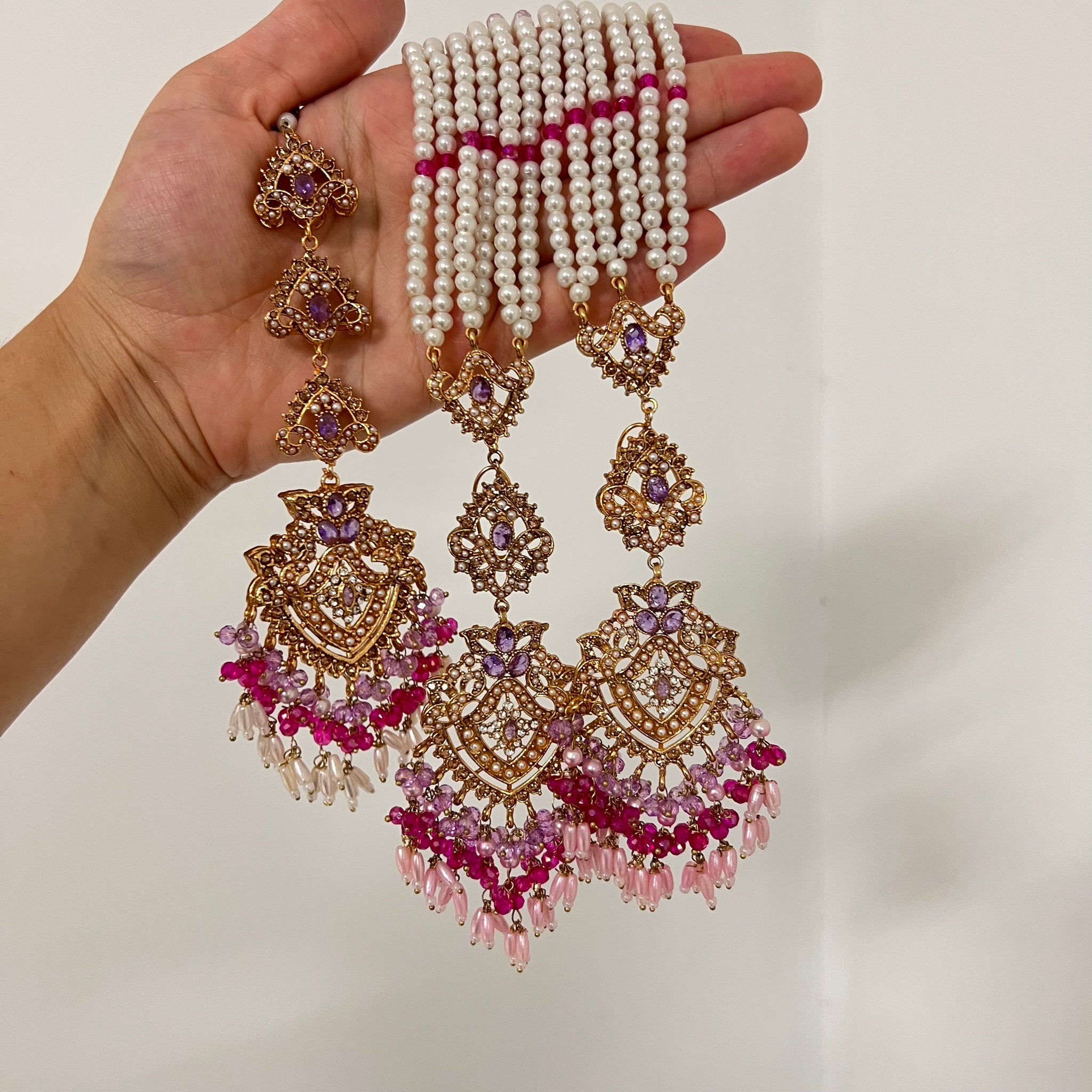 Sureya Earrings & Tikka Gold| Al Sapha