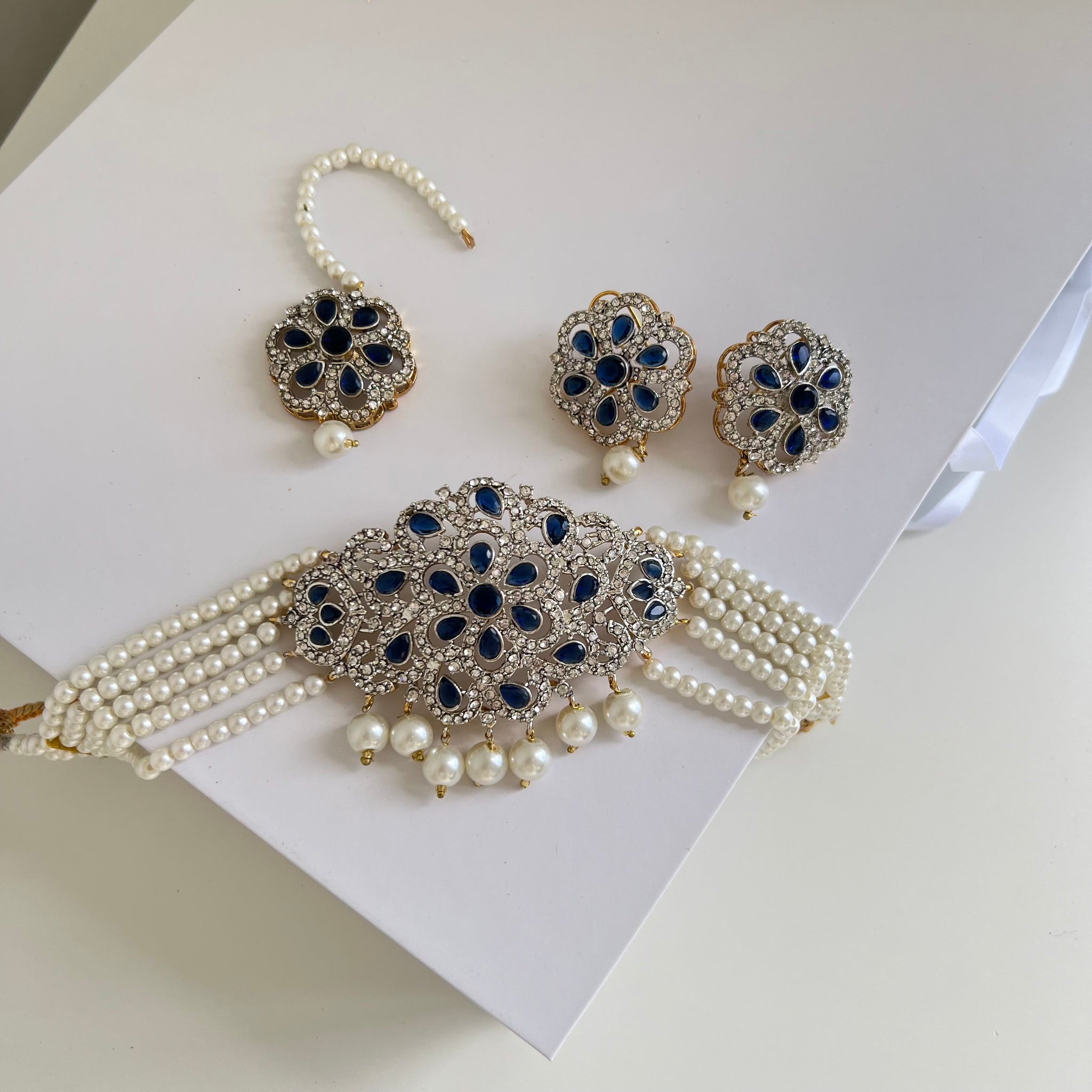 Alia Choker Set Green | Al Sapha