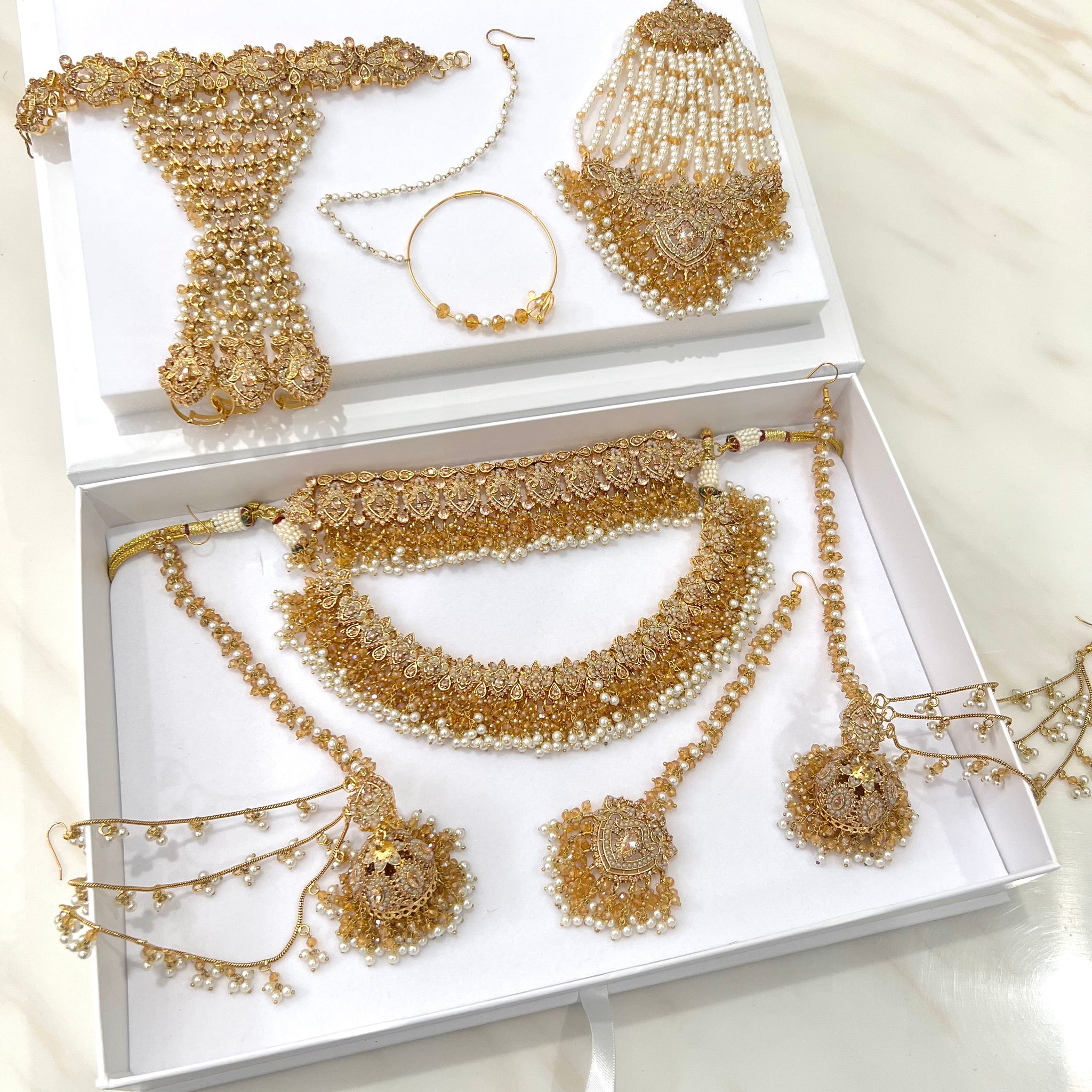 Custom Made Sanam Bridal Set Gold | Al Sapha
